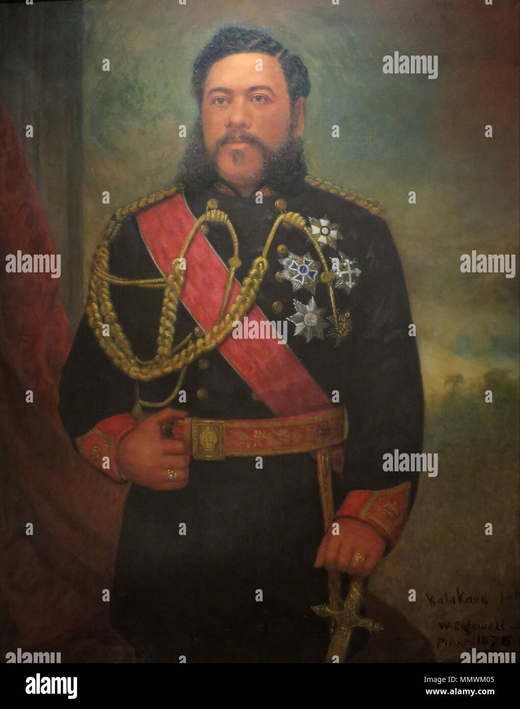 . English: Portrait of King Kalakaua painted by William Cogswell ...