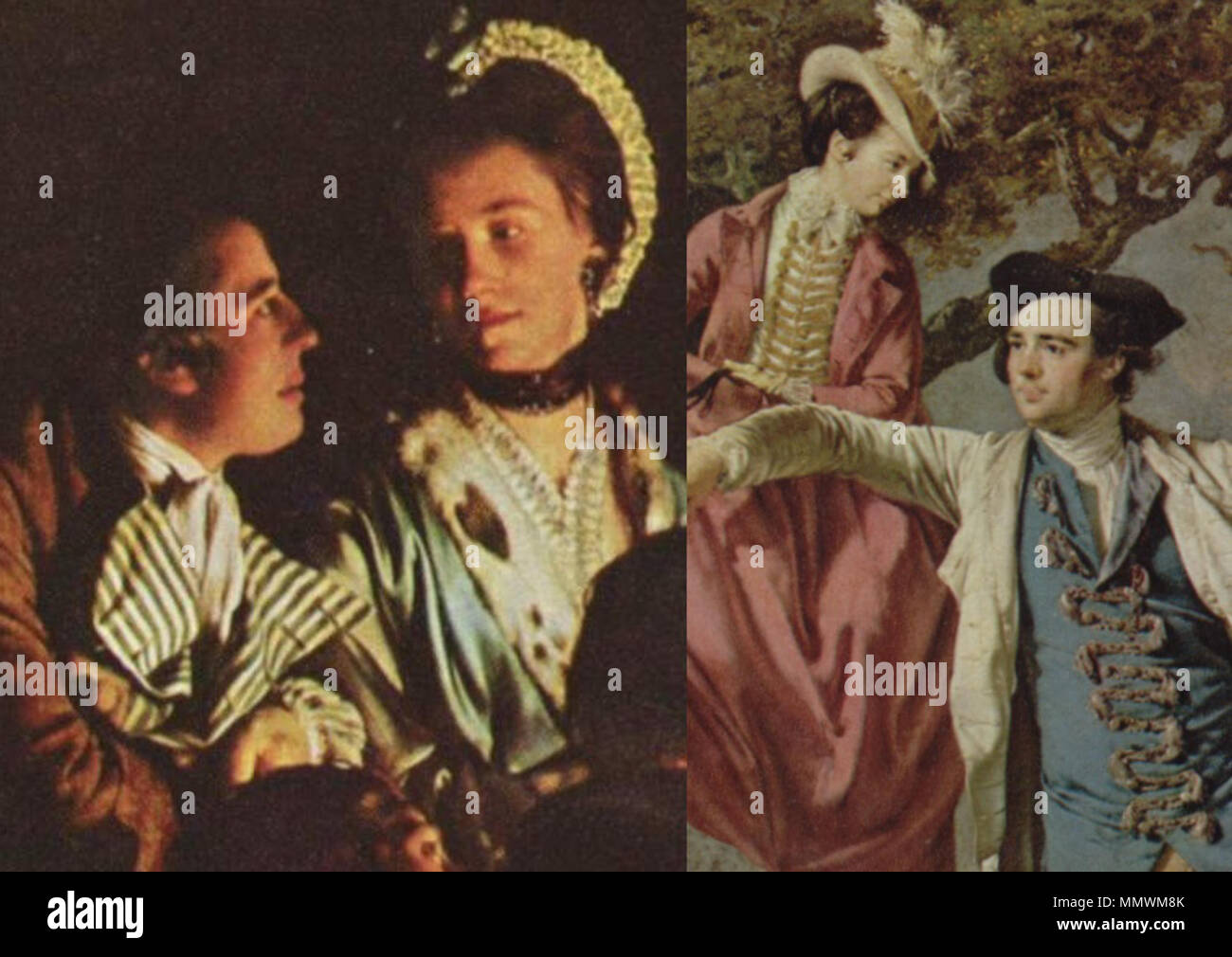 . Details from two pictures by Joseph Wright of Derby: An Experiment on ...