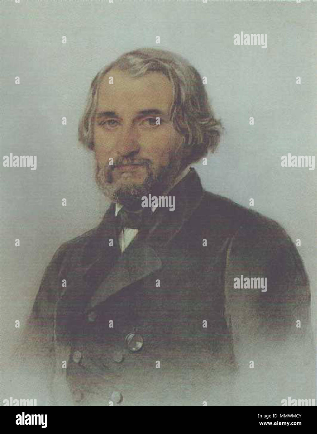 . English: Portrait of Ivan Turgenev ???????: '?. ?. ????????' . 1857 ...