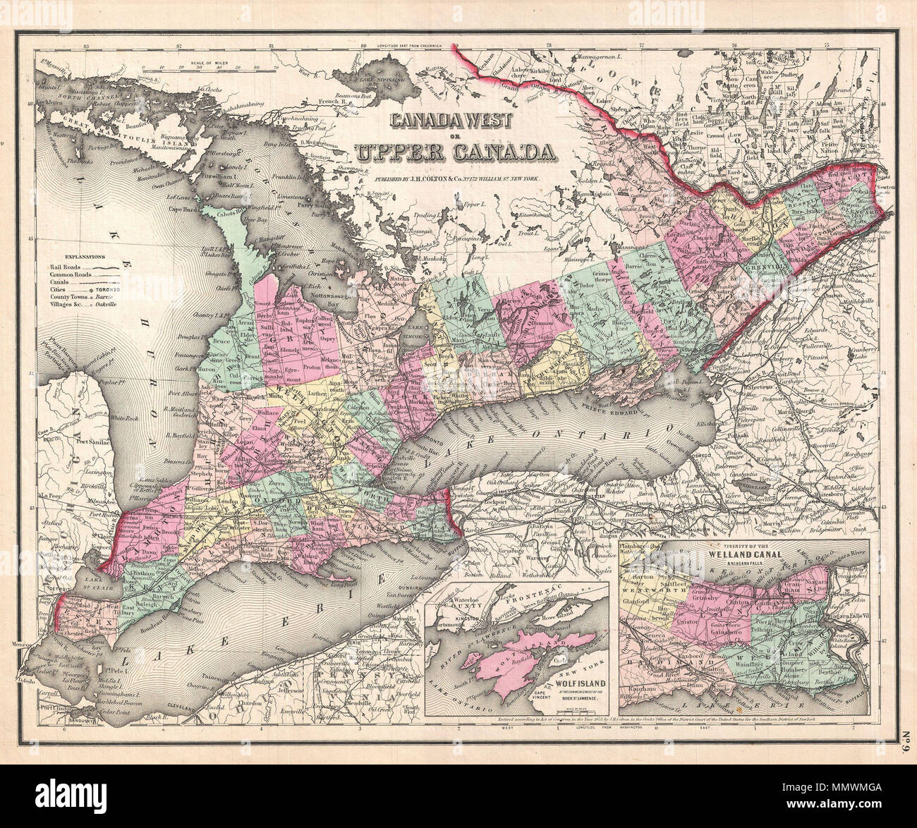 . English: This is the uncommon 1857 issue of J. H. Colton’s map of ...