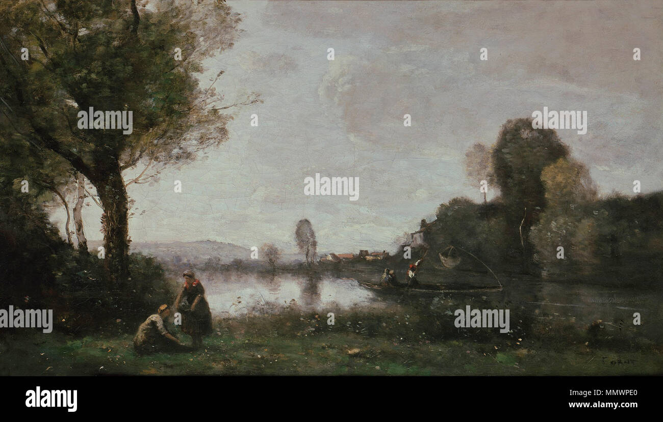 Seine Landscape near Chatou. 1855. Jean-Baptiste Camille Corot - La ...