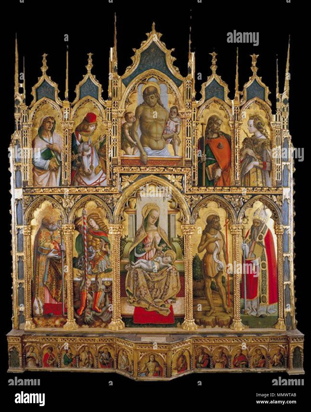 Italian: Polittico di monte san martino Altarpiece of Mount San Martino. circa 1477-1480 ...