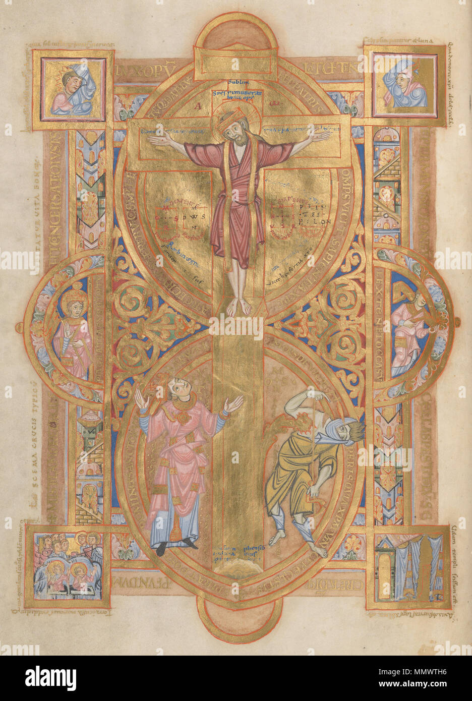 . English: This is a frontispiece to the Uta Codex evangeliary. Jesus ...