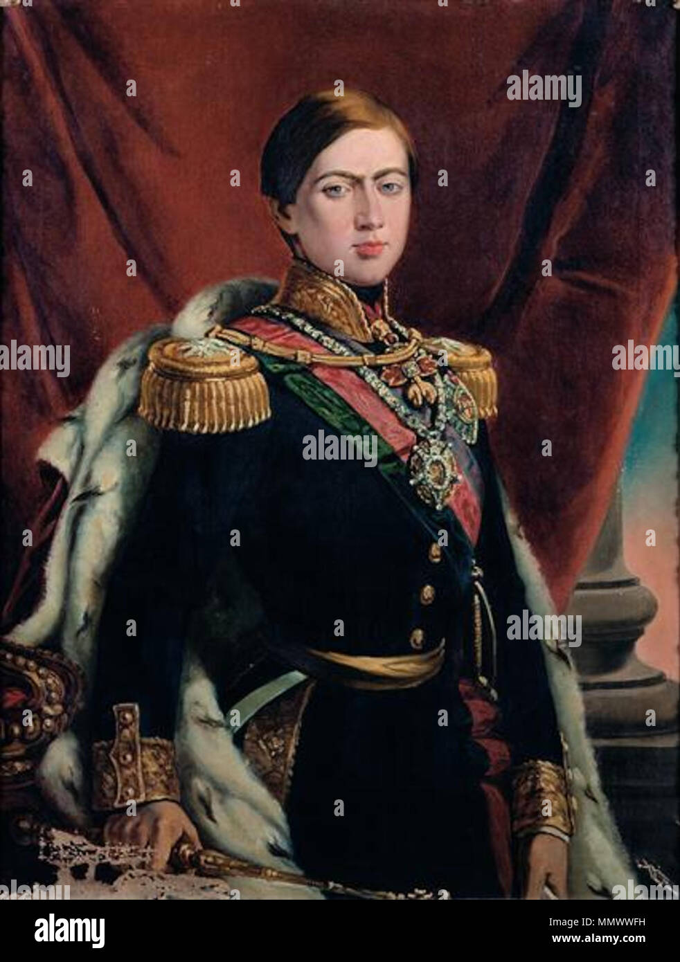 . English: Portrait of King Peter V of Portugal (1856), by Manuel Maria ...