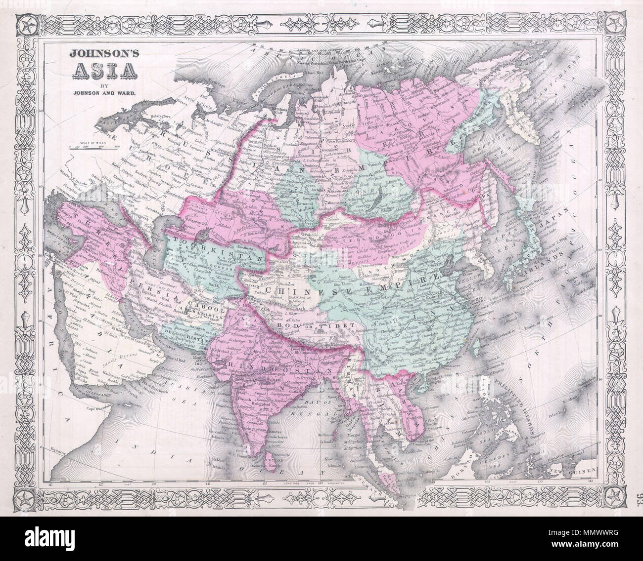Johnsons map of asia hi-res stock photography and images - Alamy