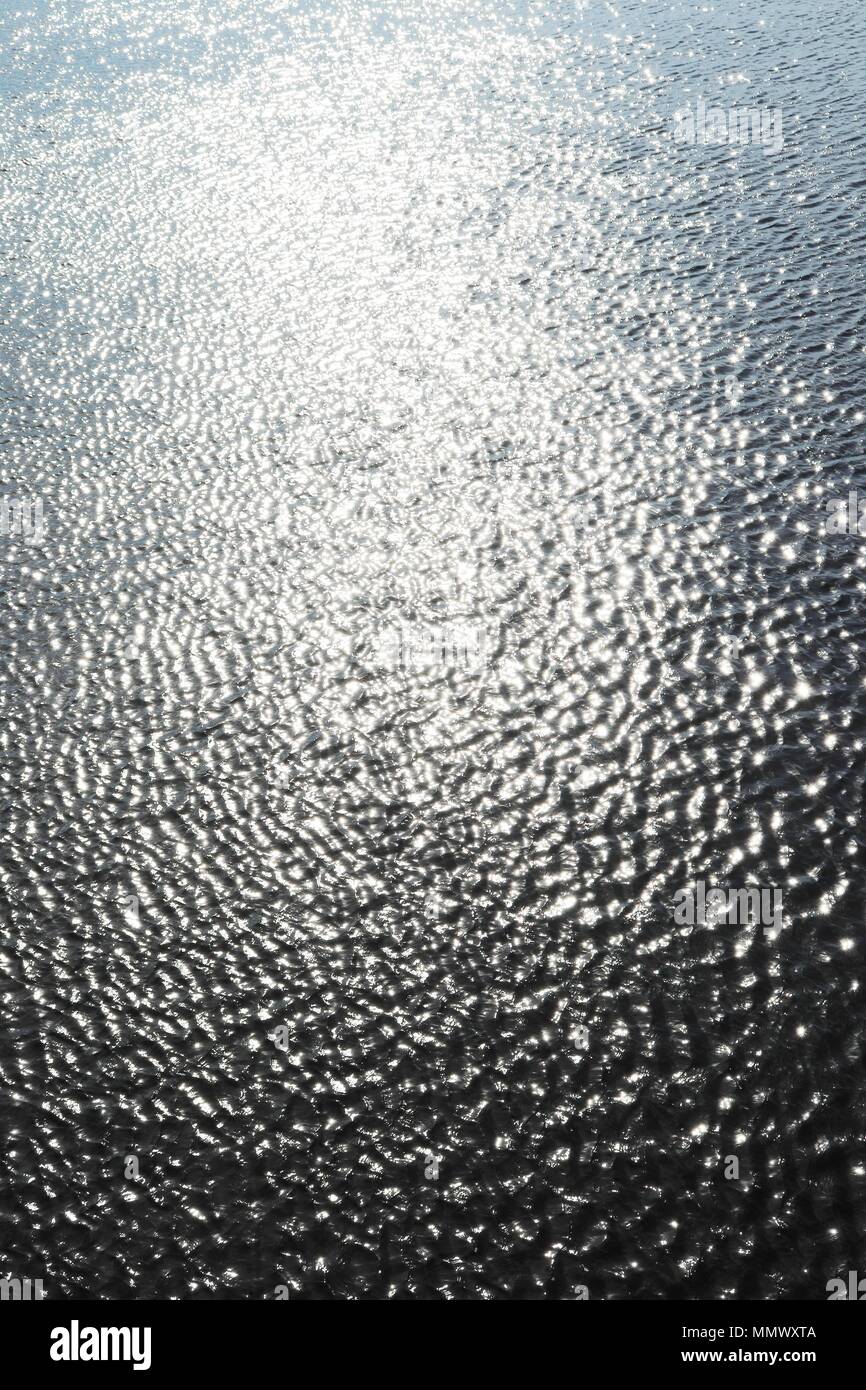 Full frame image of water, ripples, reflections in river Stock Photo ...