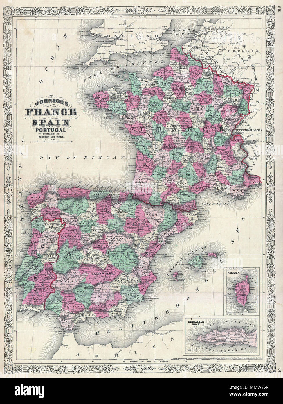 Illustrated map of france hi-res stock photography and images - Alamy