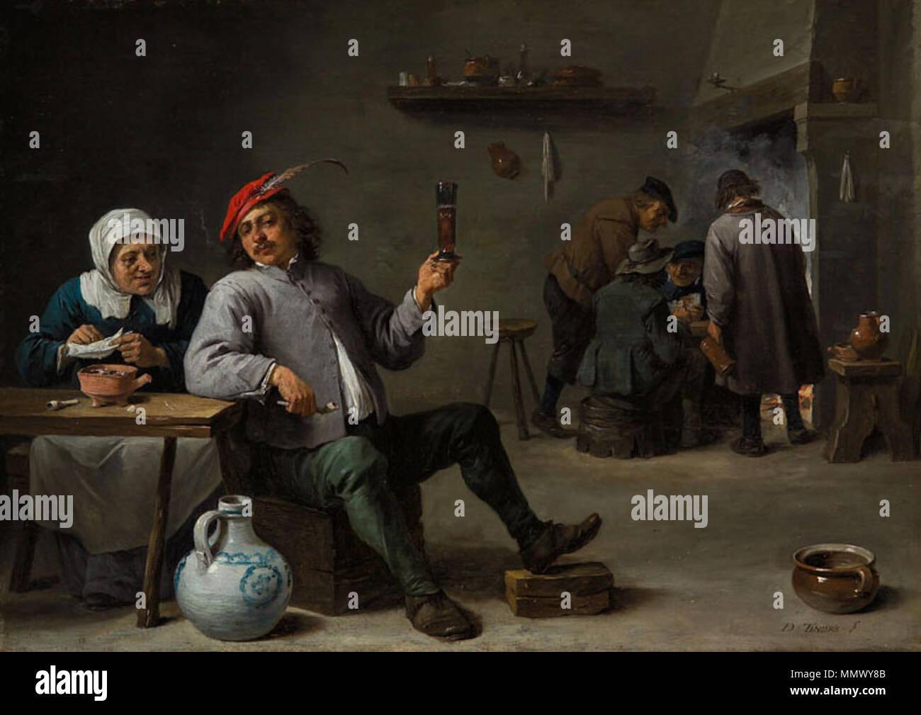 Interior of a Kitchen David Teniers (II) - Interior of a Kitchen Stock ...
