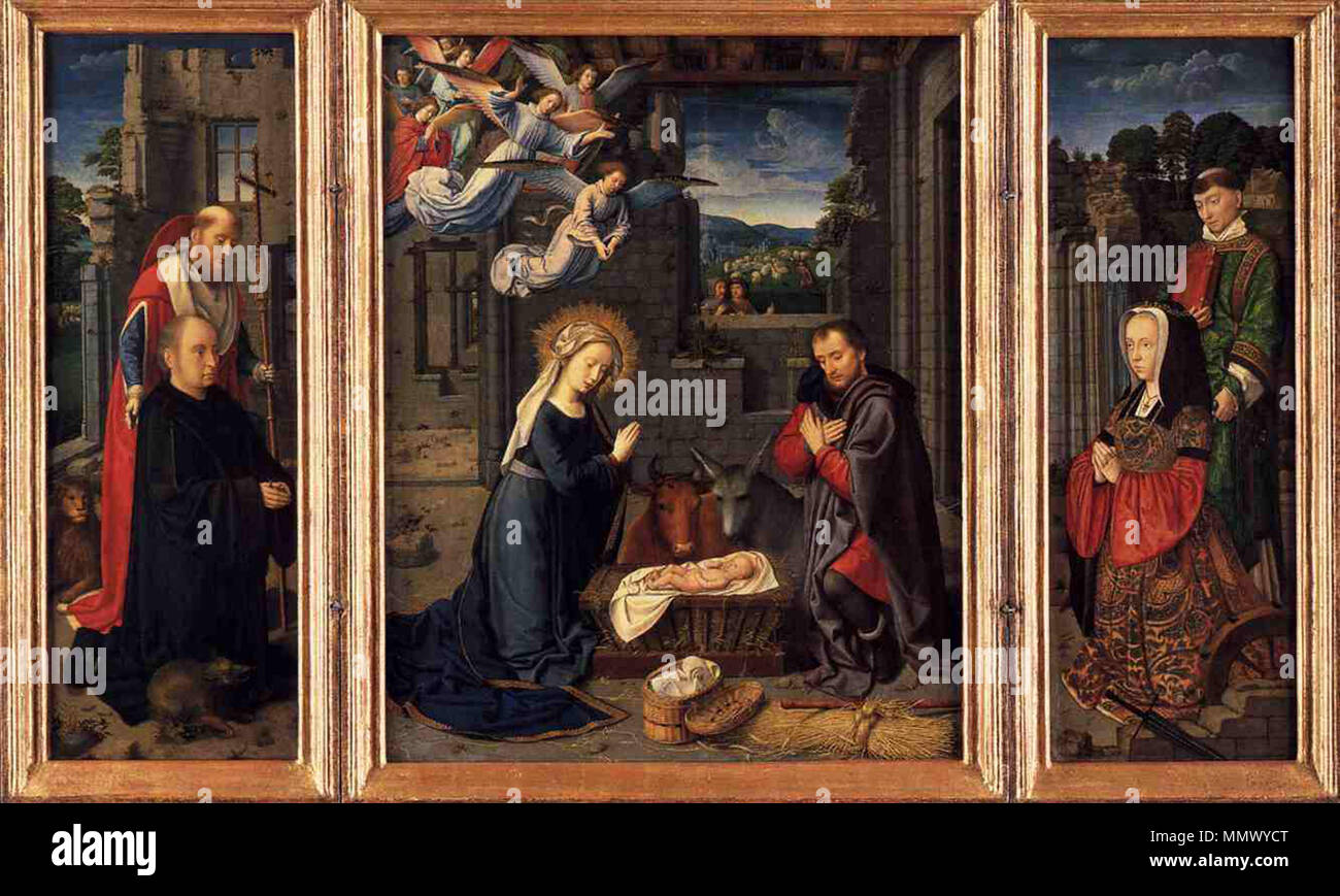 Gerard david triptych with the nativity hi-res stock photography and ...