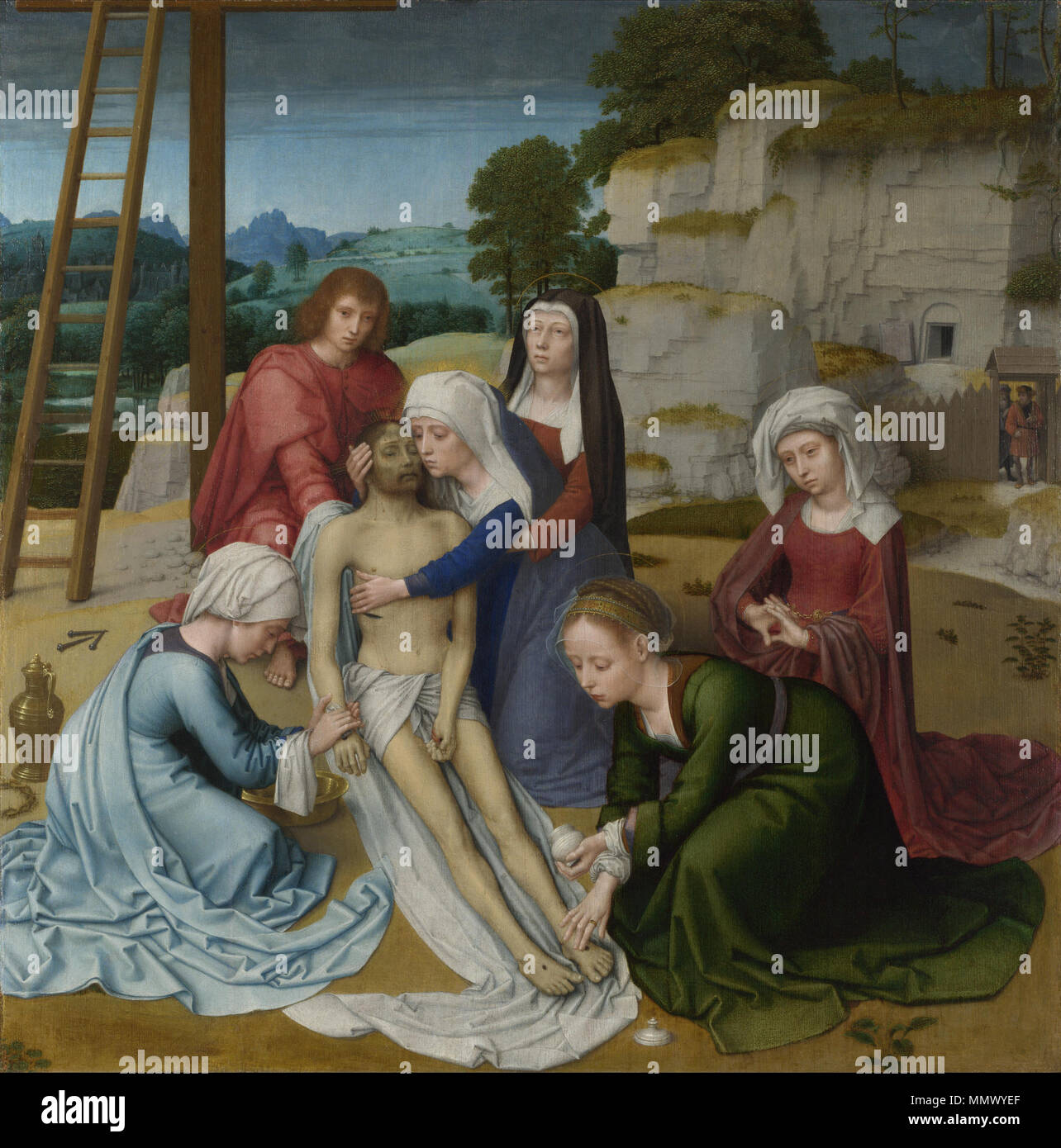 The lamentation over the dead Christ. circa 1515-1523. Gerard David - Deposition - WGA6004 Stock ...