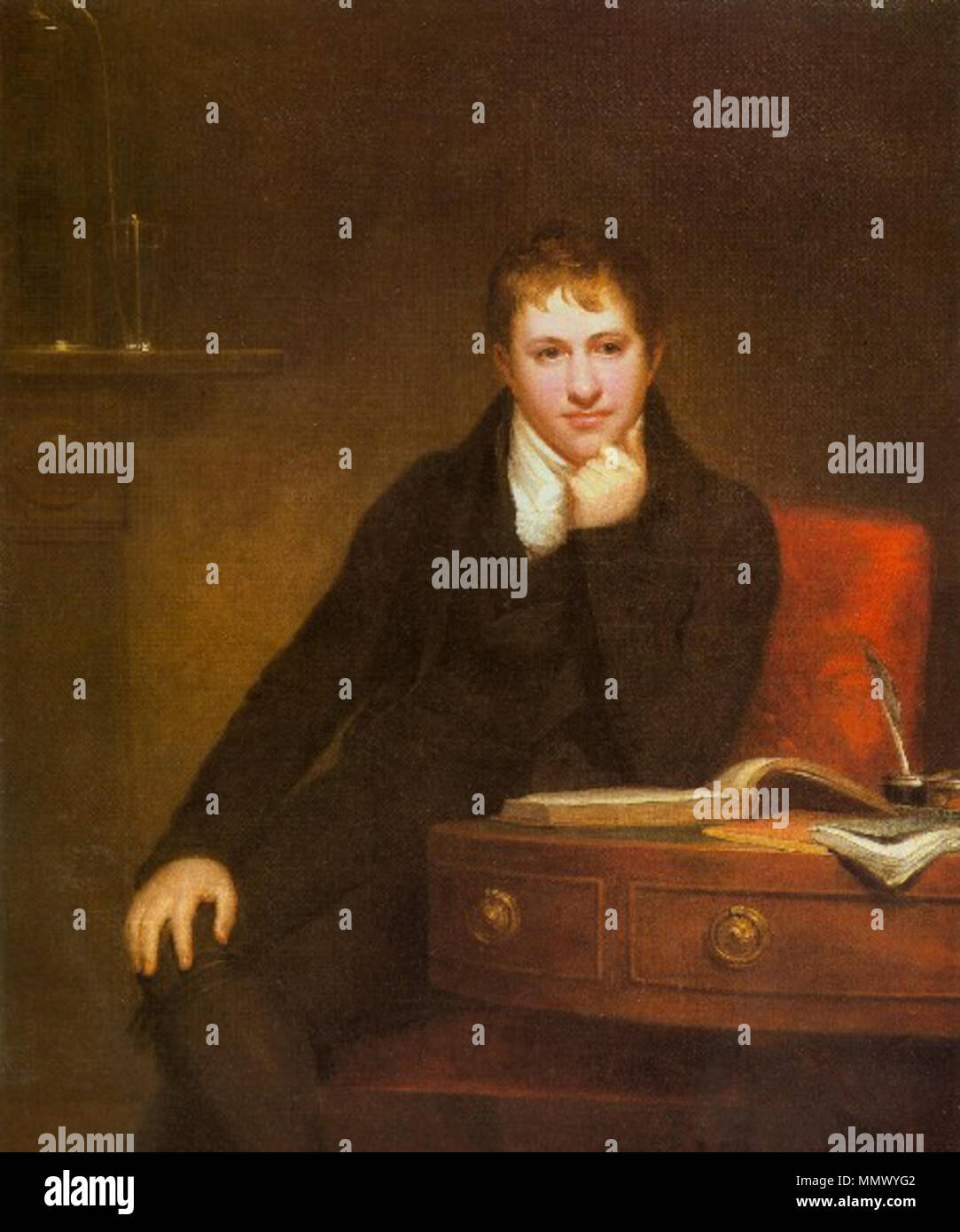 . Detail from a painting of Humphry Davy, the noted scientist Sir ...