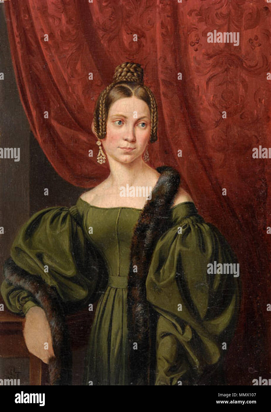 . Deutsch: Portrait der Frau Maria von Dellefant (geb. 1806 in München ...