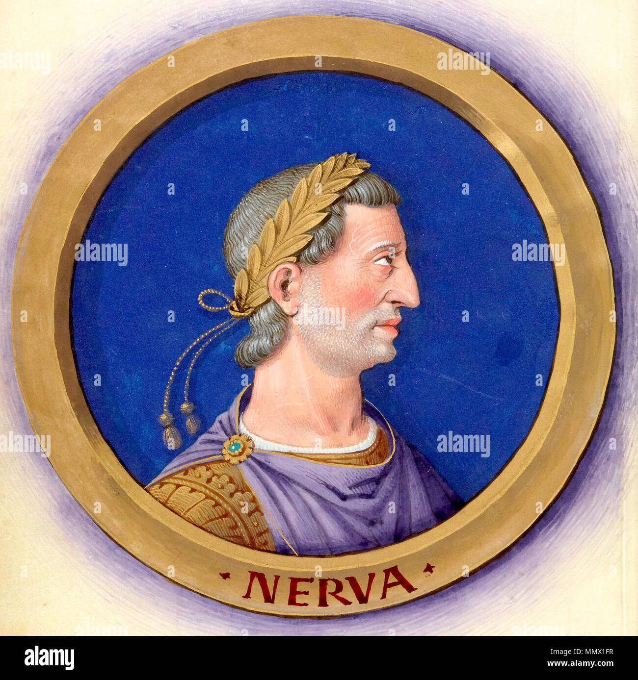 Description des douze Césars avec leurs figures 13-Nerva Stock Photo ...