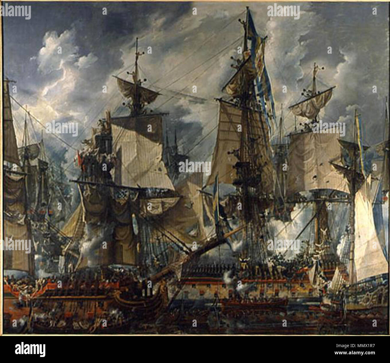 Battle of Hogland. 18th century. Desprez - Battle of Hogland Stock ...