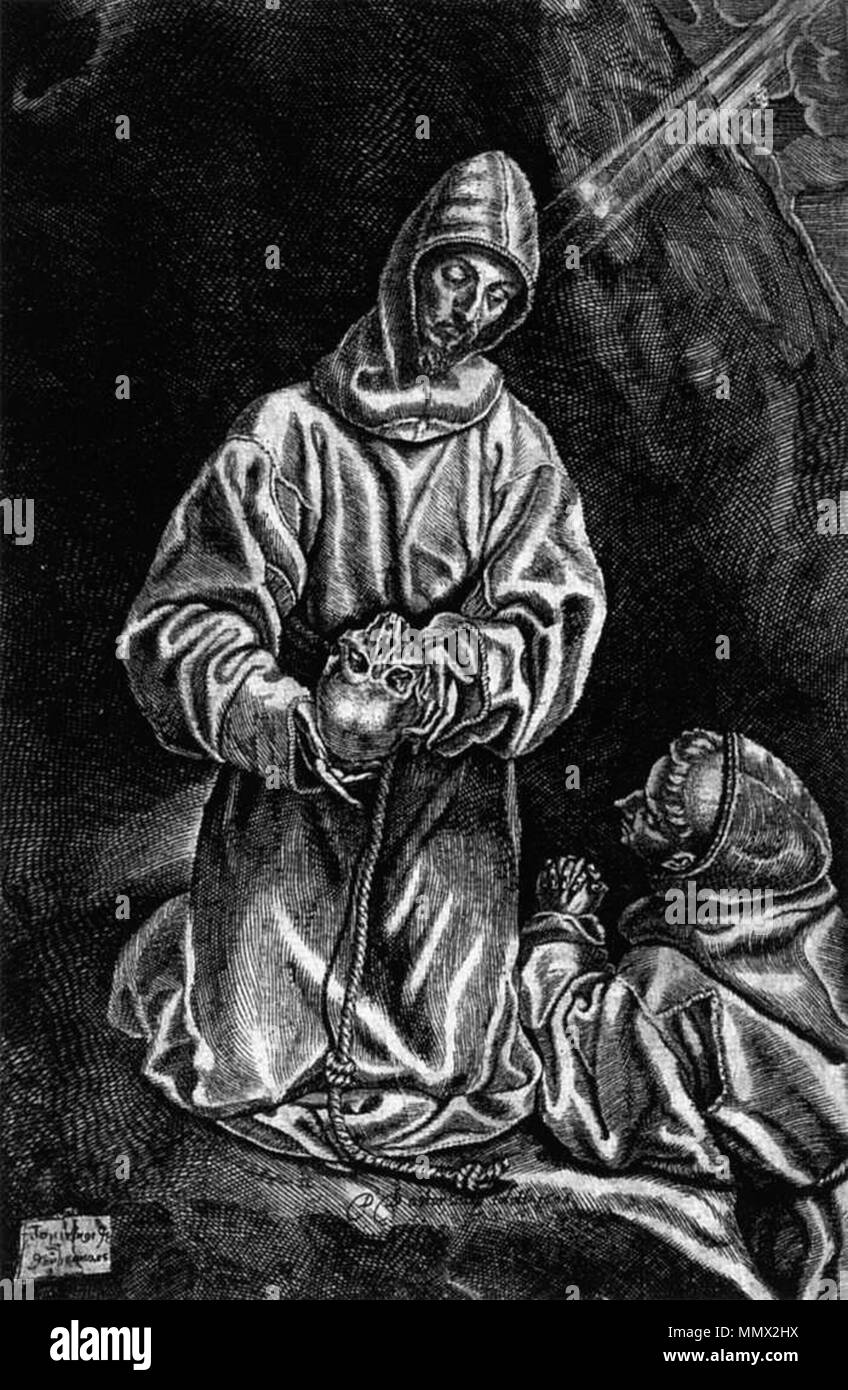 English: St Francis and Brother Leo Meditating on Death . 1606. Diego ...