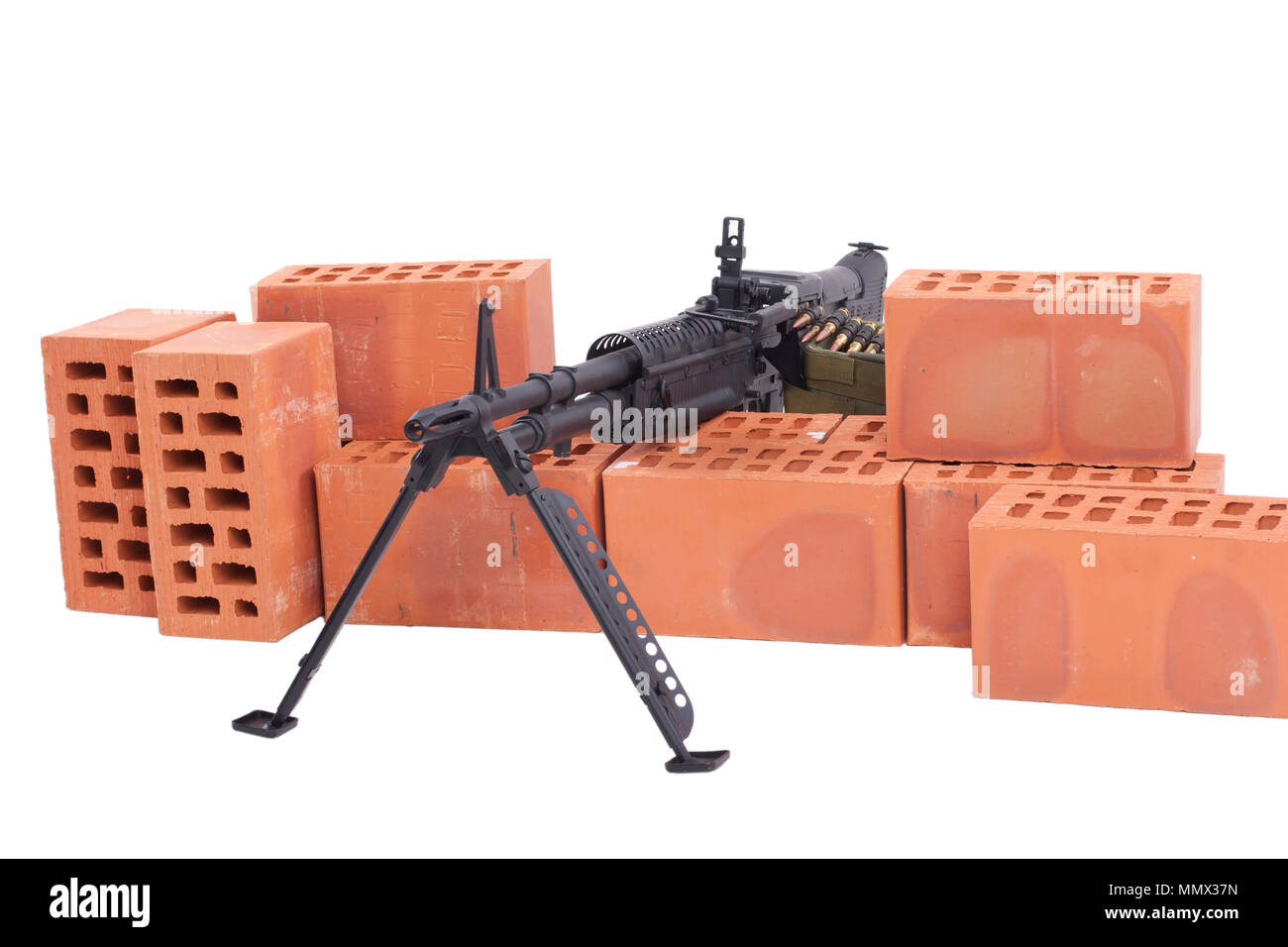 M60 machine gun on position Stock Photo - Alamy