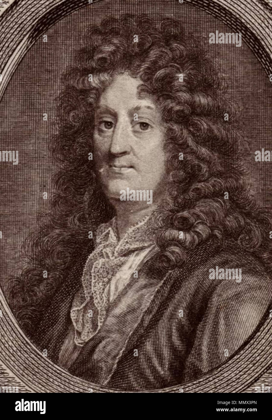 . Enlarged crop of an engraving showing Jean Racine(1639-1699) . 1772 ...