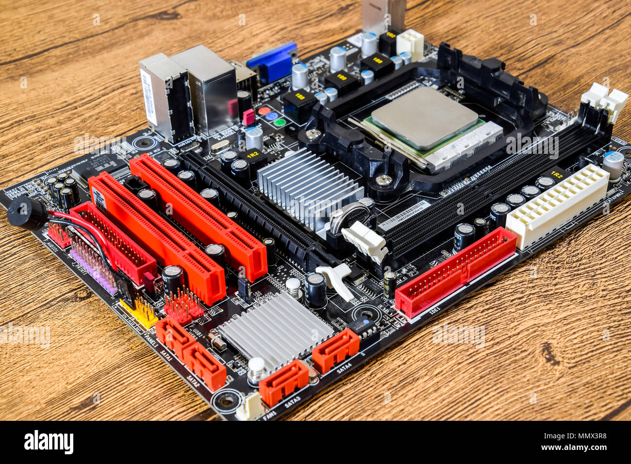 Electronic board with electrical components. Electronics of computer ...