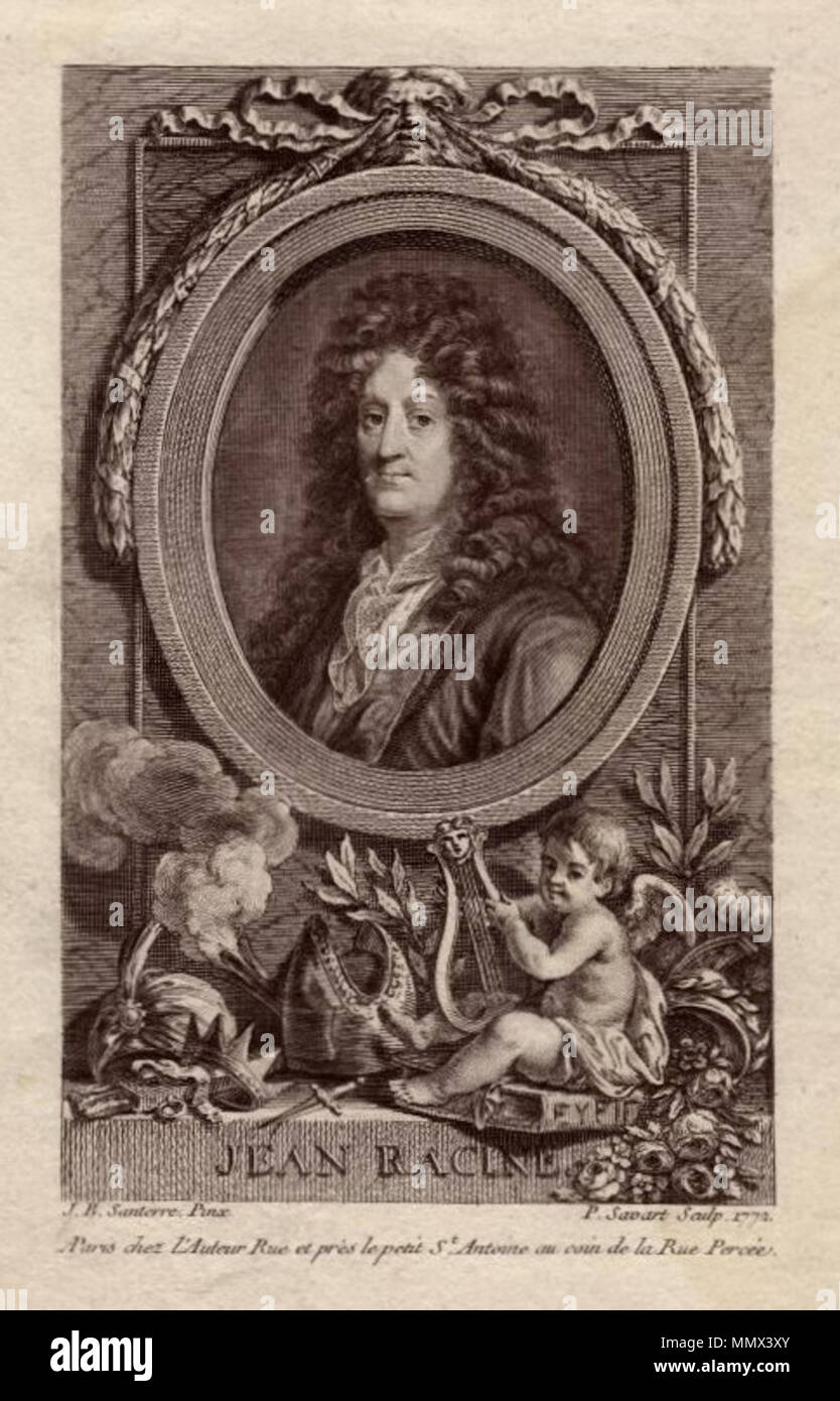 . Portrait of Jean Racine (1639-1699) . 1772. Jean Racine by Savart ...