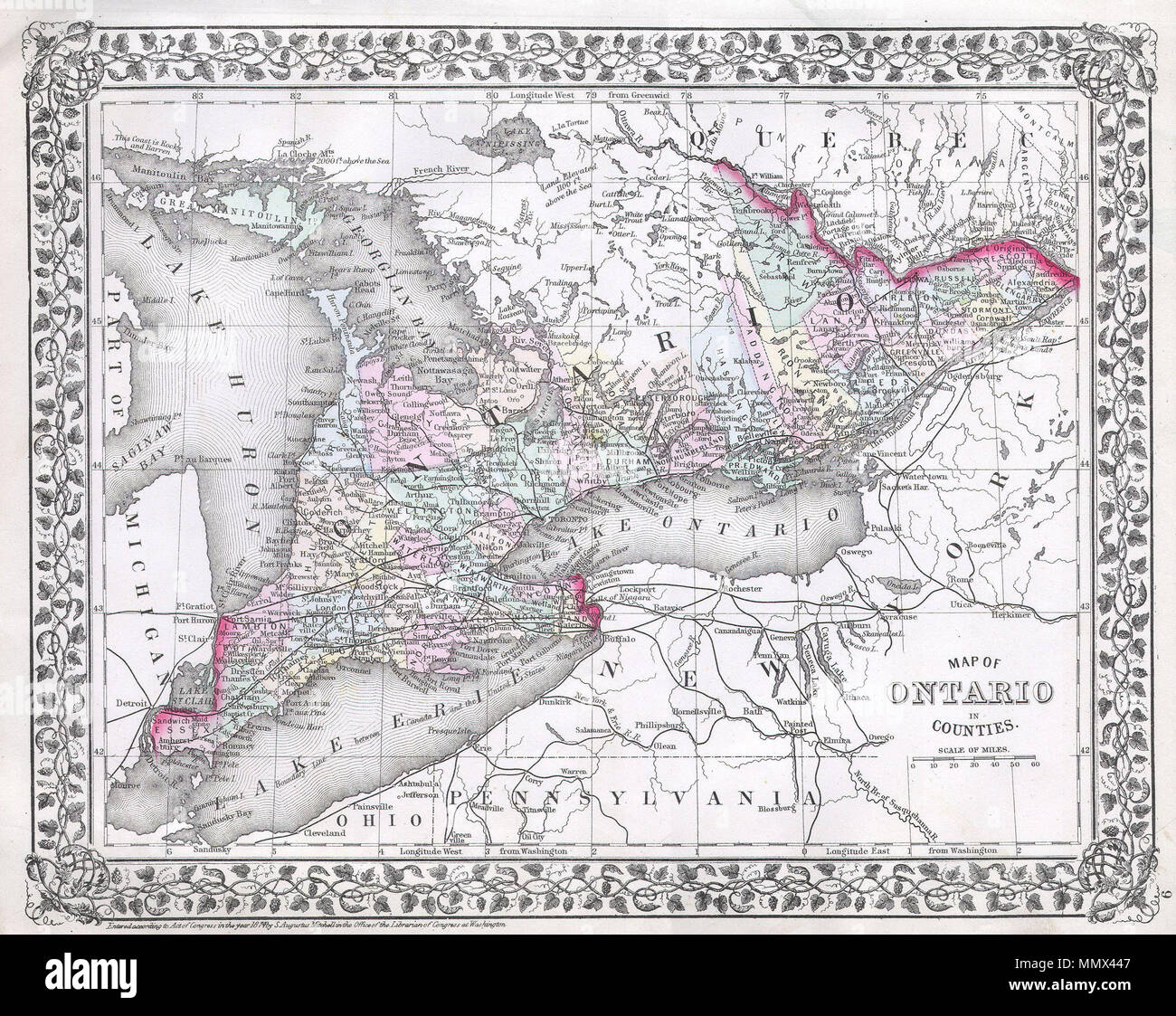 Map of lake huron hi-res stock photography and images - Alamy