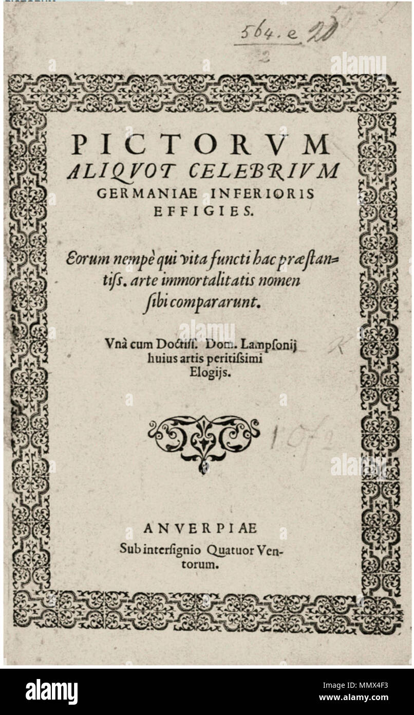 . English: Pictorum aliquot celebrium Germaniae inferioris effigies ...