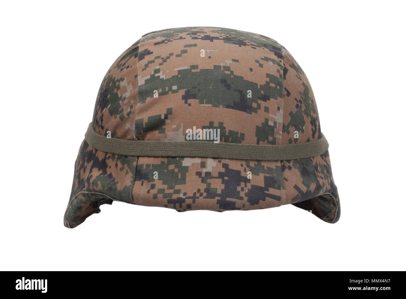 us marines kevlar helmet with camouflage cover Stock Photo - Alamy