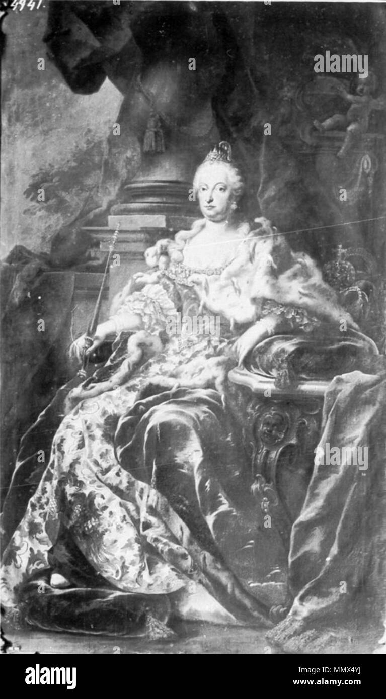 . English: Portrait of Maria Amalia of Austria (1701-1756) . 18th ...