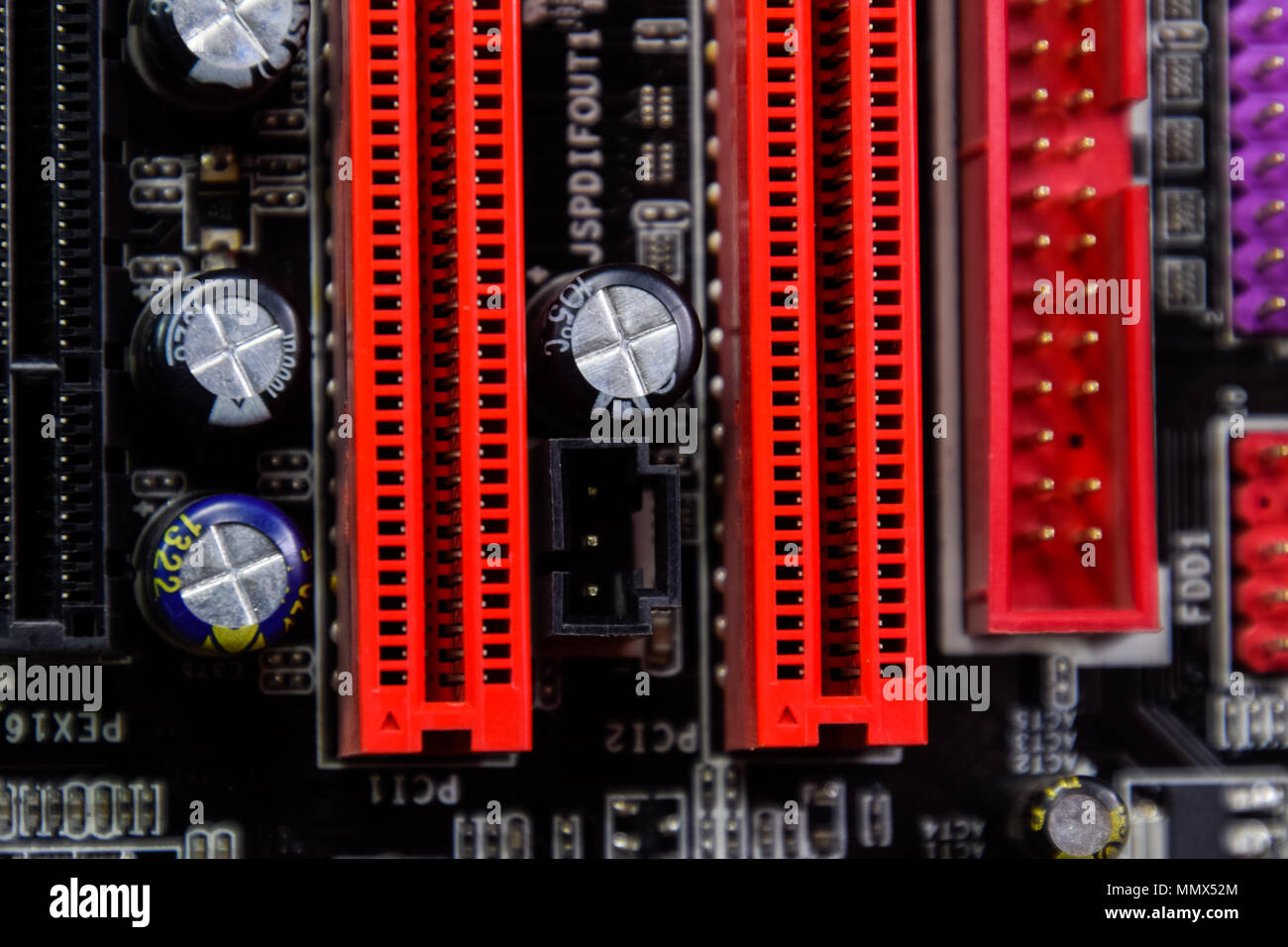 Electronic board with electrical components. Electronics of computer ...