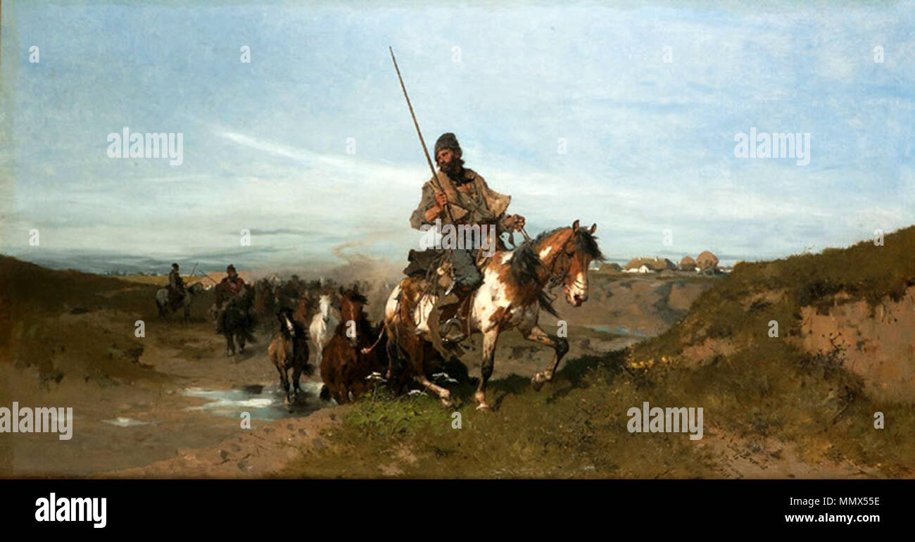 The steppe farm.. 1876. Brandt Steppe farm Stock Photo - Alamy