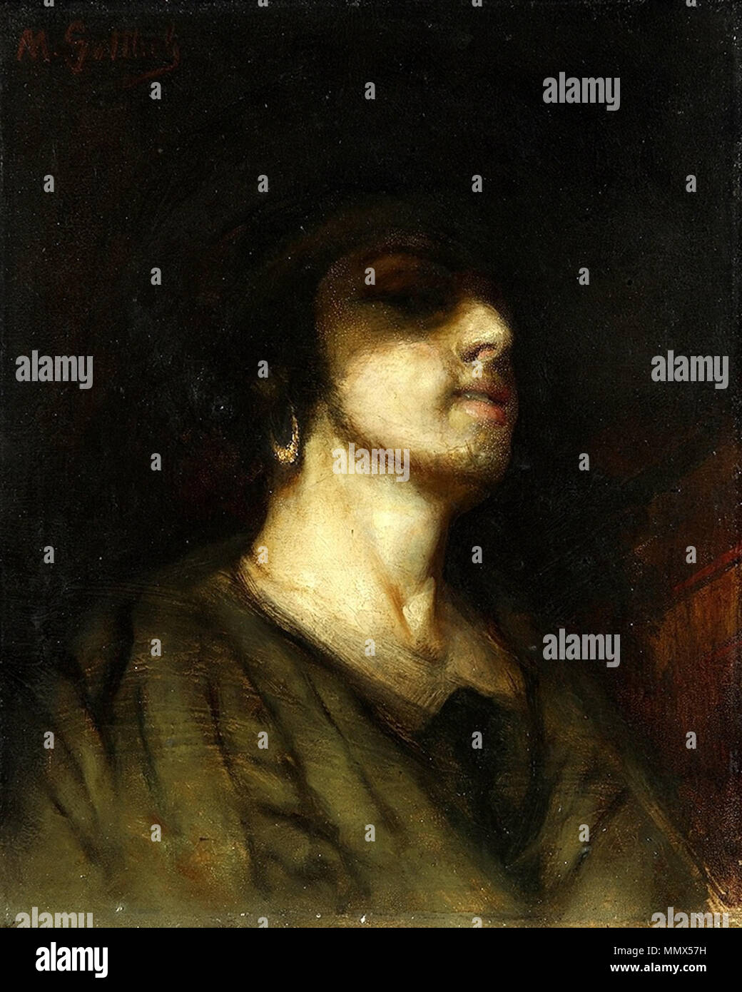 Polish: Autoportret Self-portrait. circa 1876. Maurycy.Gottlieb ...