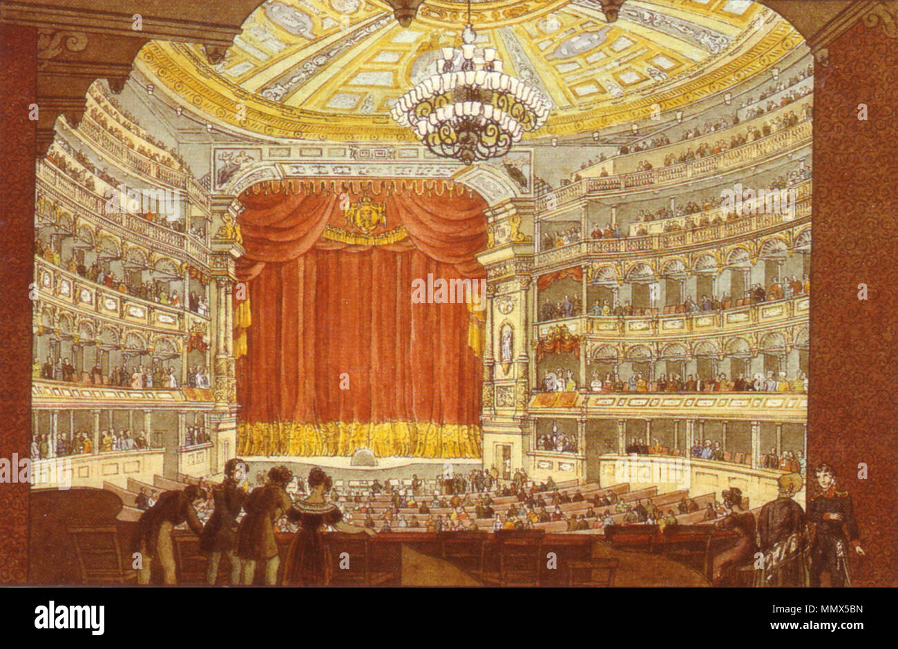 . English: Dresden, Germany: Interior of the first Hoftheater ...