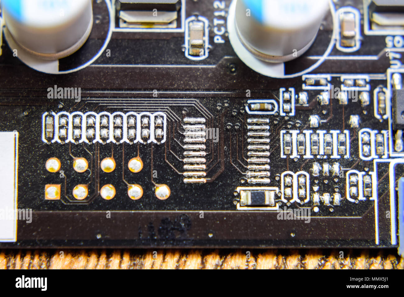 Electronic board with electrical components. Electronics of computer ...