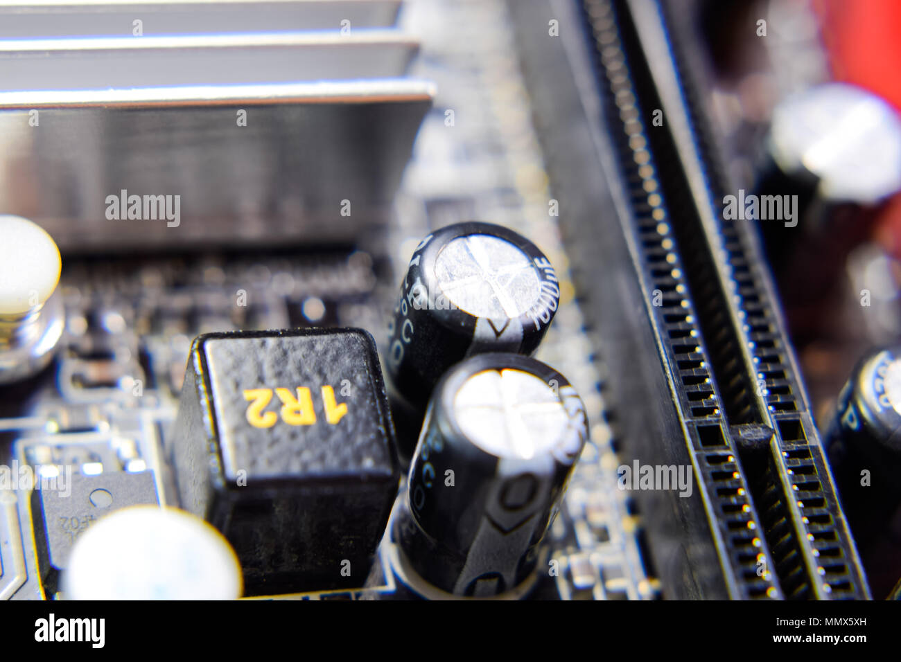 Electronic board with electrical components. Electronics of computer ...