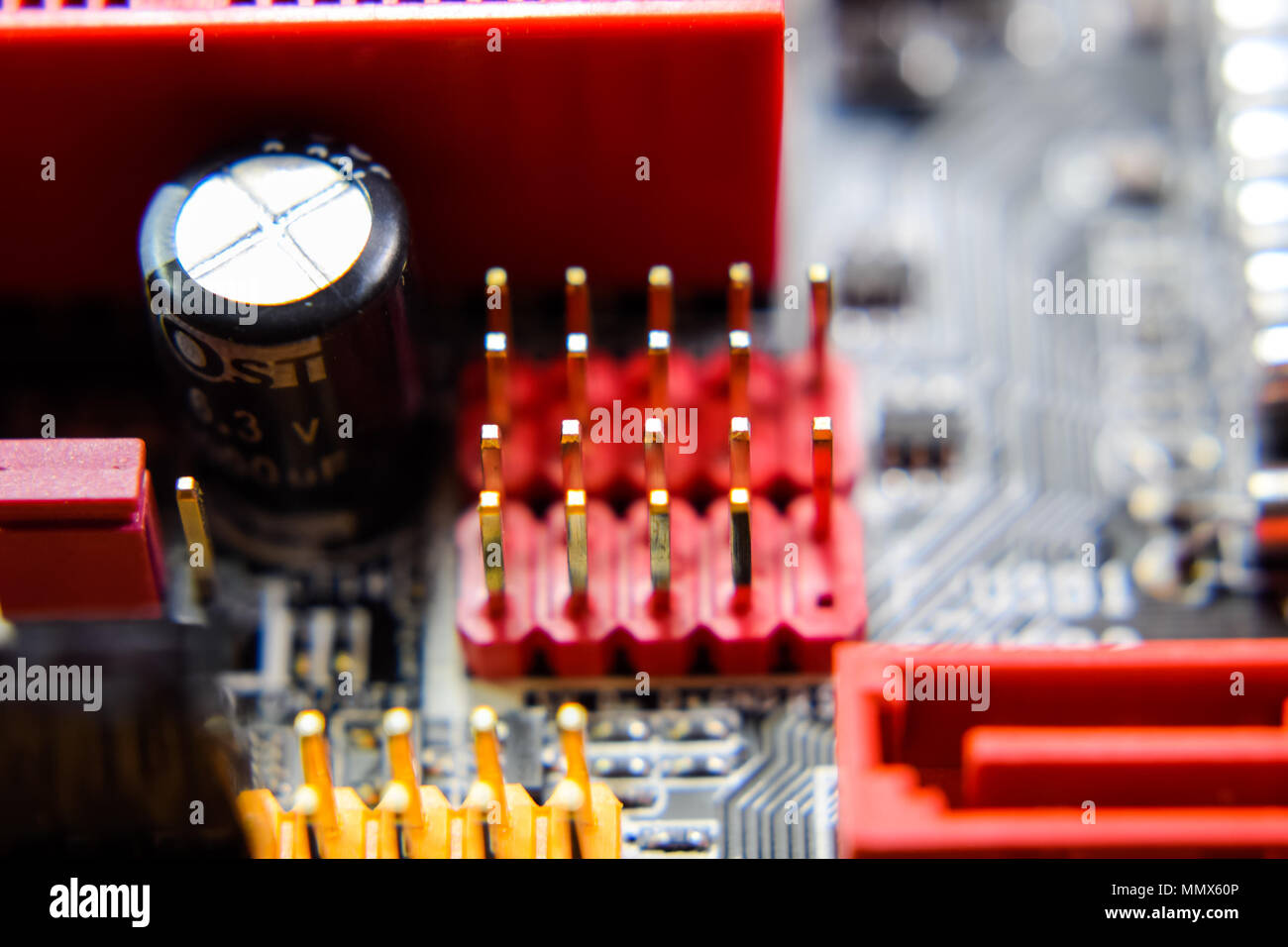 Electronic board with electrical components. Electronics of computer ...