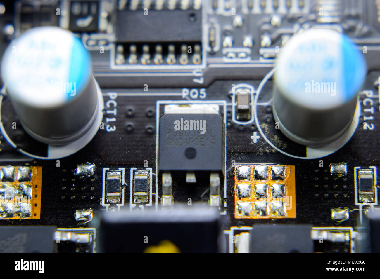 Electronic board with electrical components. Electronics of computer ...