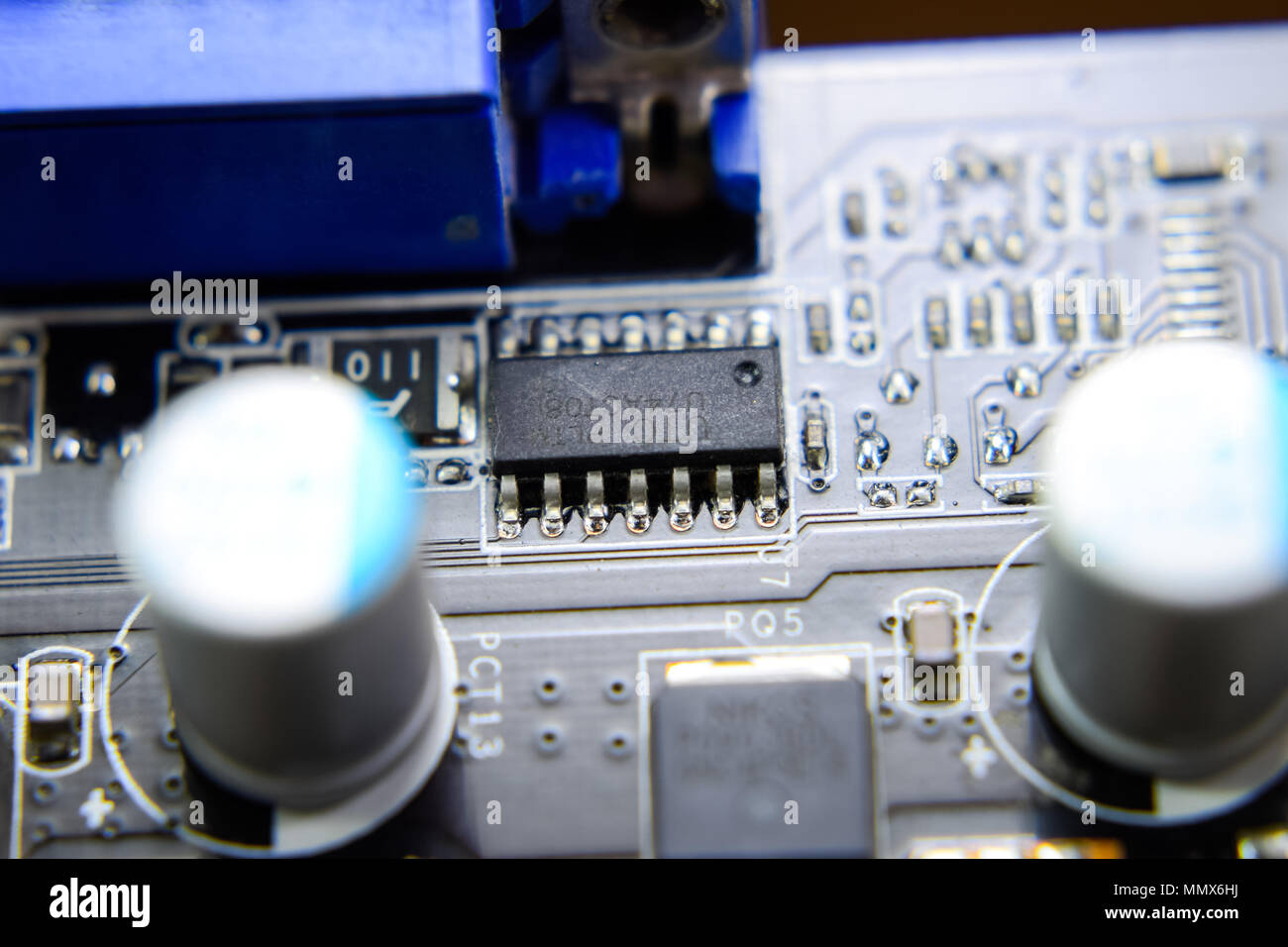 Electronic board with electrical components. Electronics of computer ...