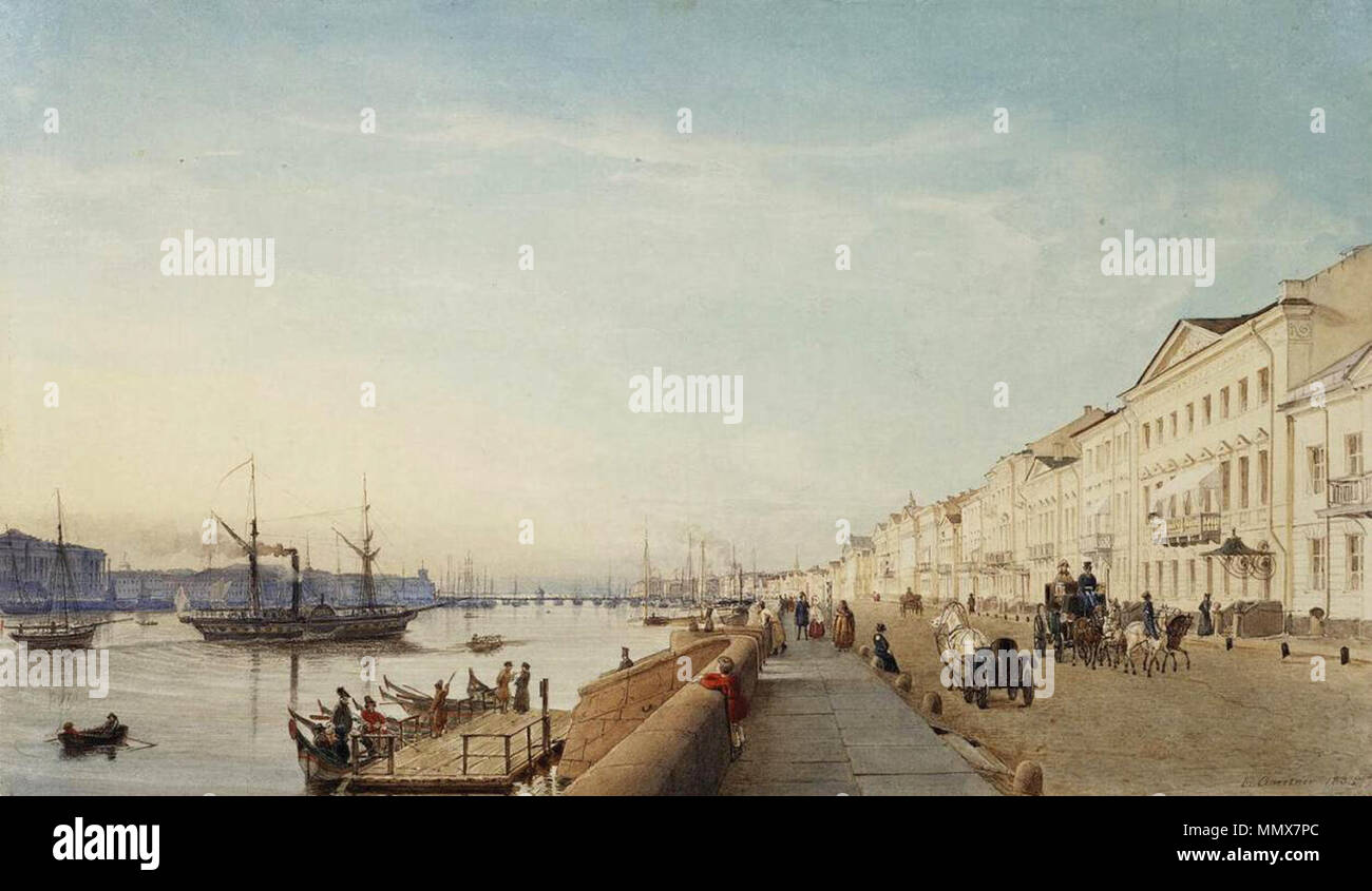 English Embankment in Petersburg. 1835. Eduard Gaertner - English ...