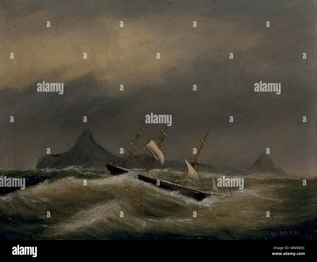 Ship scudding off Cape Horn. 1884. 1884 Ship Scudding Off Cape Horn ...