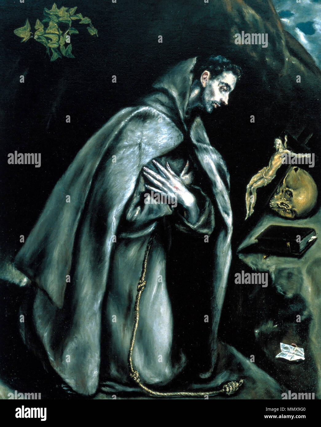 St Francis in Prayer before the Crucifix or Saint Francis Kneeling in ...