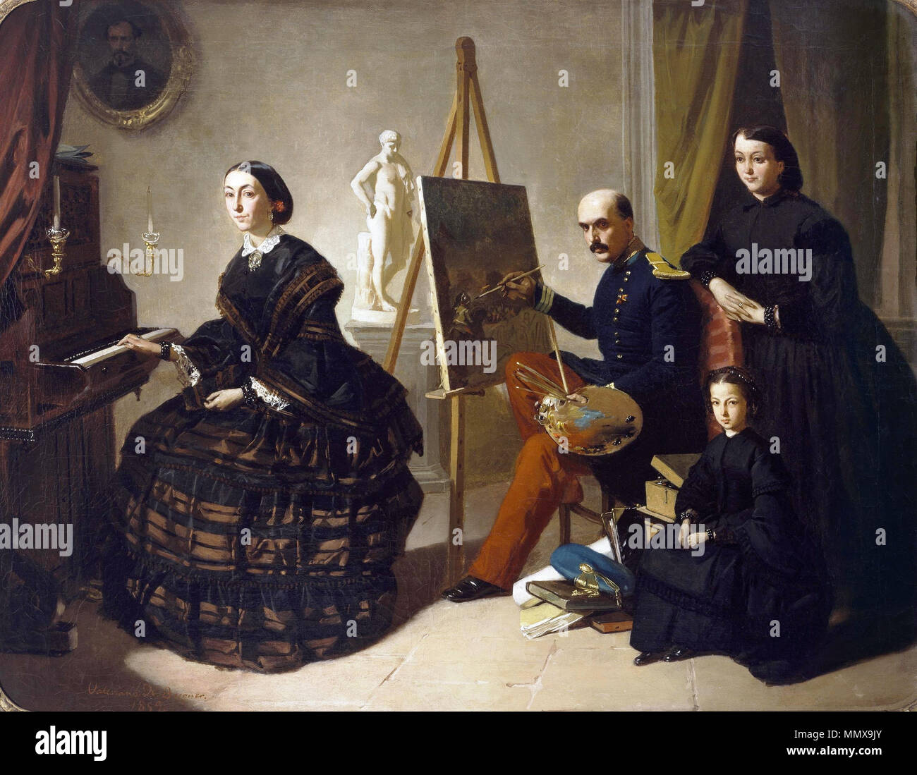 El pintor carlista y su familia, de Valeriano Domínguez Bécquer (Museo ...