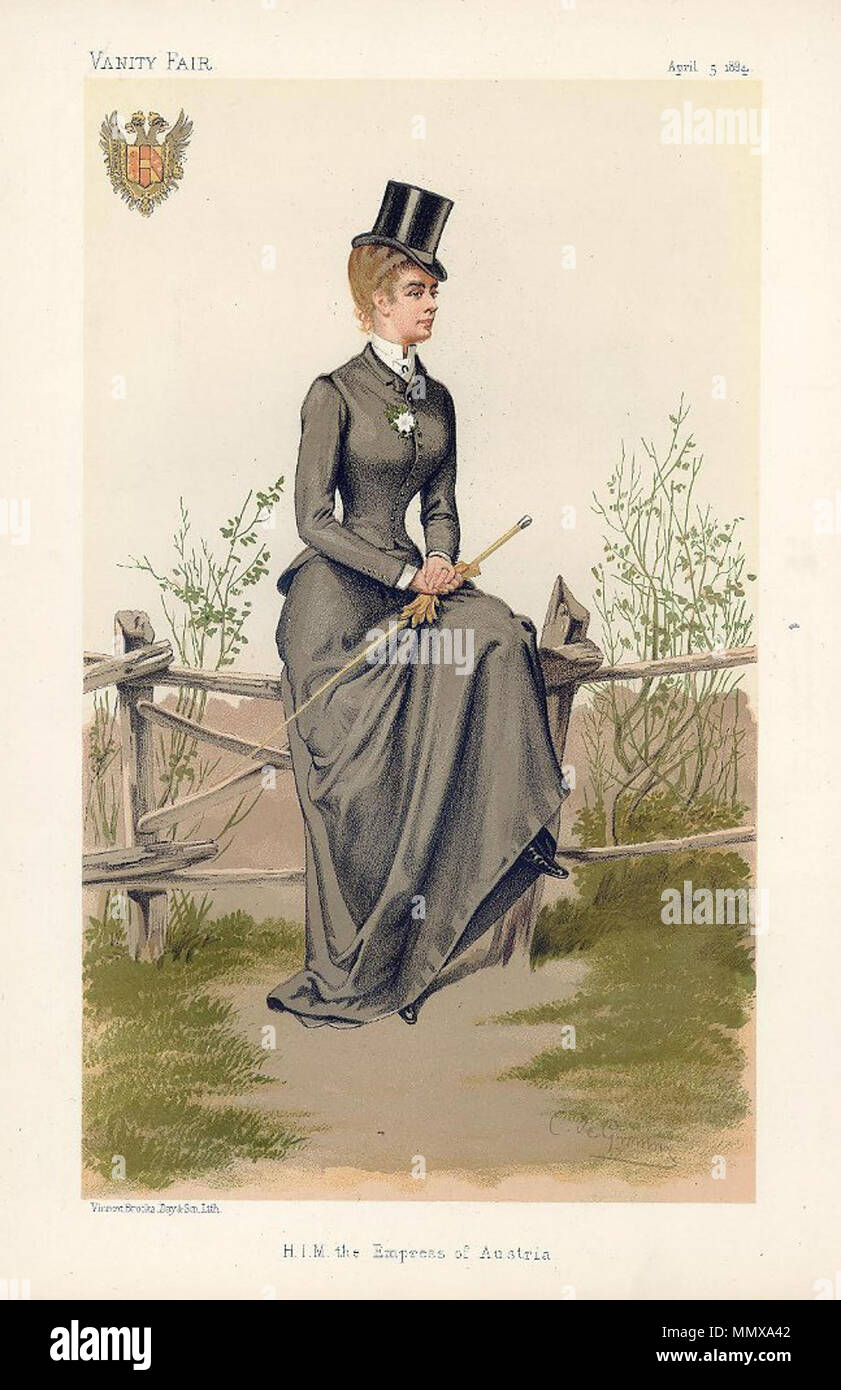 . Caricature of Elizabeth the Empress of Austria. . 1884. Constantine ...