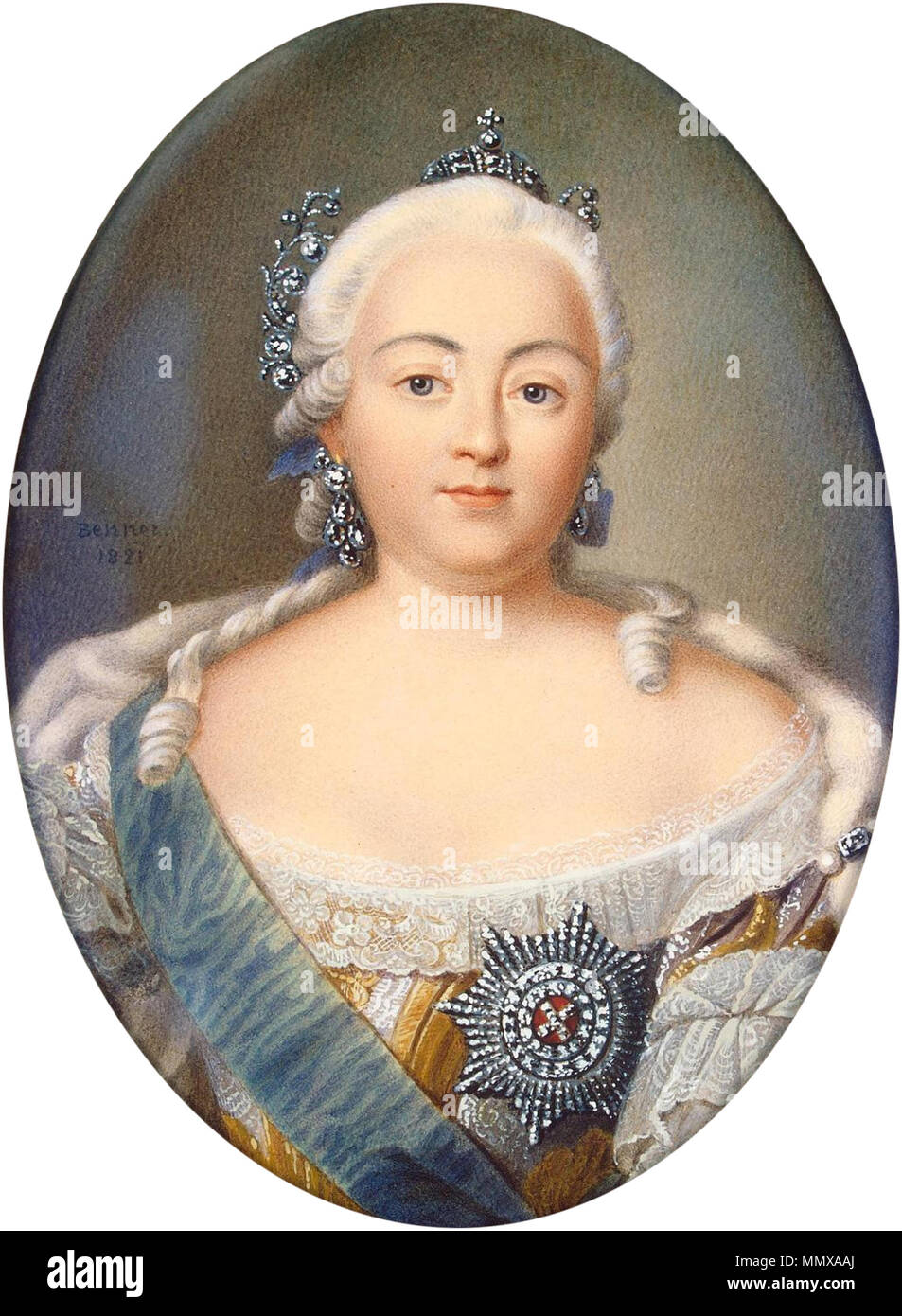 . Portrait of Empress Elizabeth Petrovna Elizabeth of Russia by Jean ...