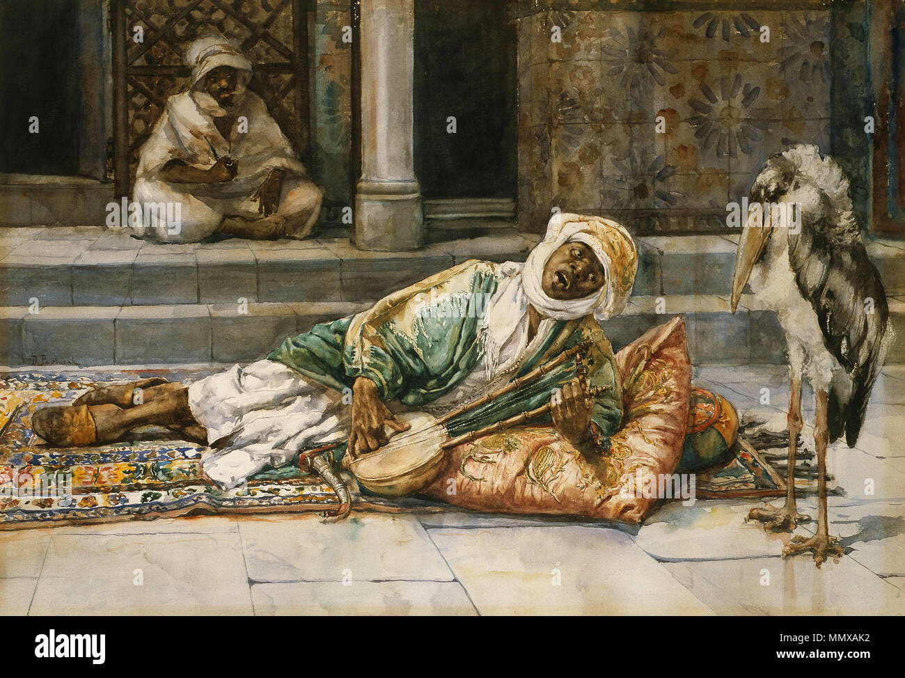 Eastern scene with a marabout.. 1890s. Pawliszak Eastern scene with a ...
