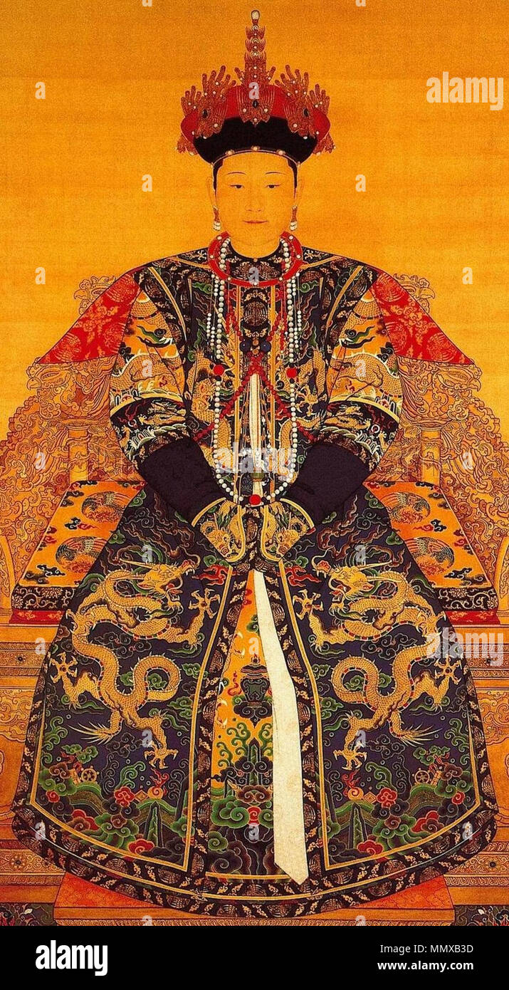 . A court portrait of Empress Xiaohuizhang (1641–1717), the second ...