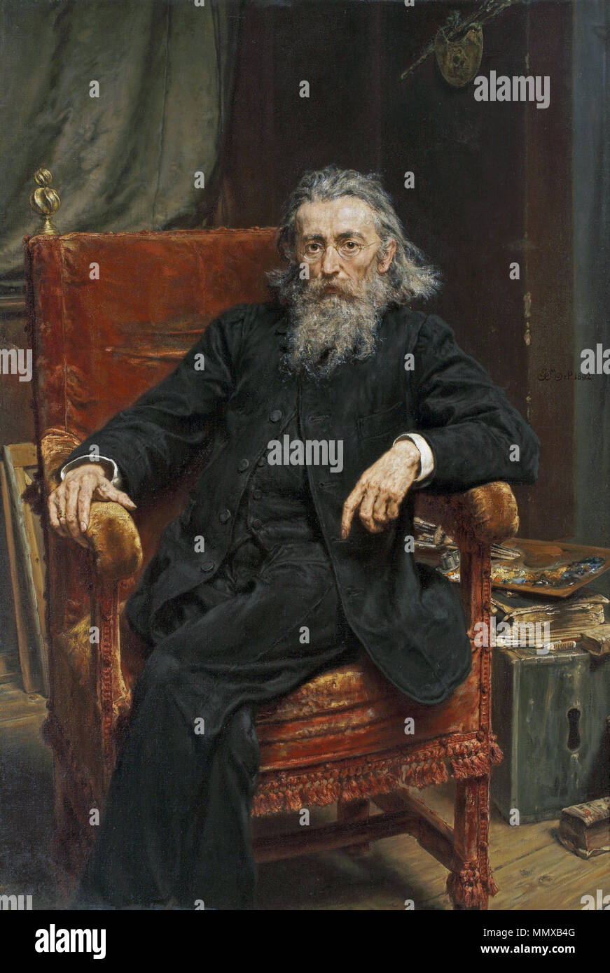 Self-portrait.. 1892. Matejko Self-portrait Stock Photo - Alamy