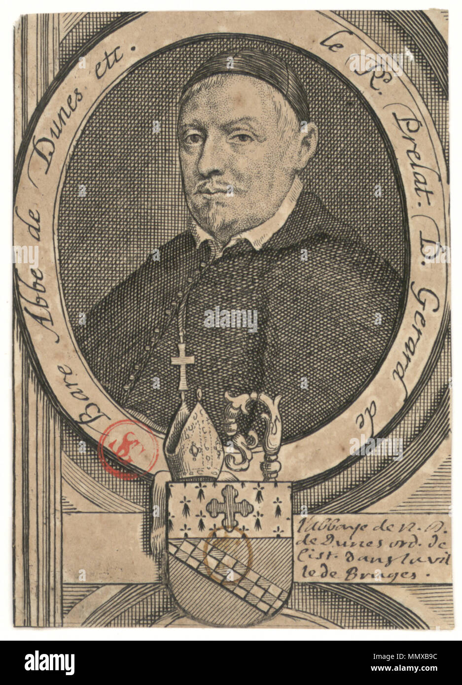 . English: Engraved portrait of Gerard de Baere . before 1700 ...