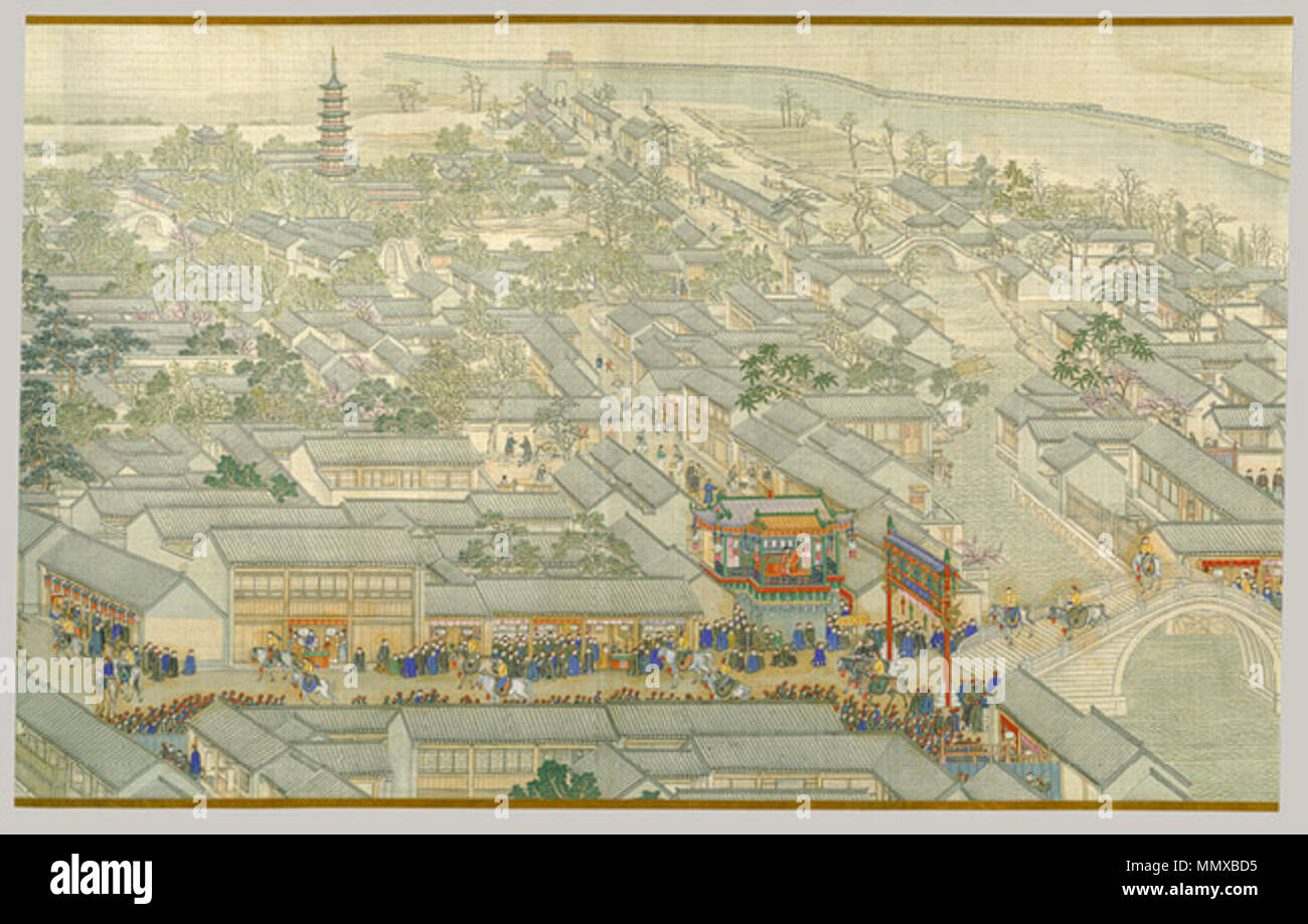 . The sixt from twelve scrolls, depicting the 1751 Emperor's inspection ...