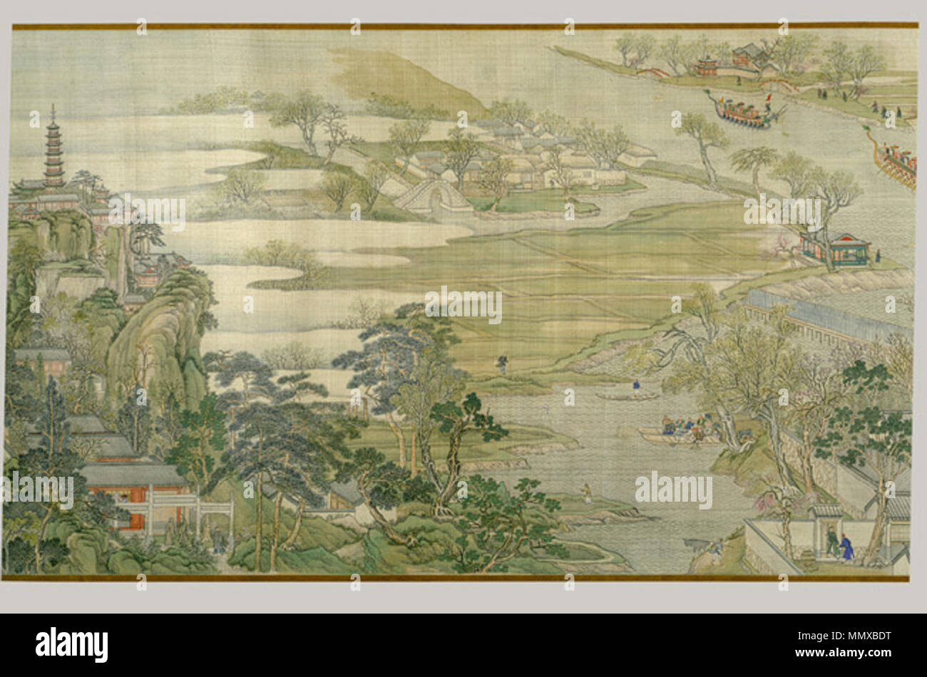 . The sixt from twelve scrolls, depicting the 1751 Emperor's inspection ...