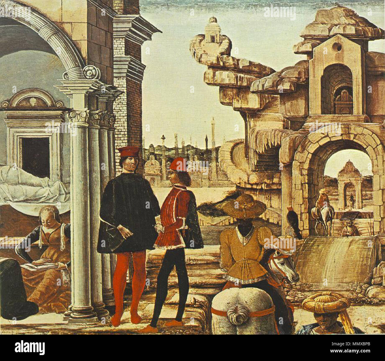 English: Griffoni Polyptych: Predella (detail) . 1473. Ercole de ...