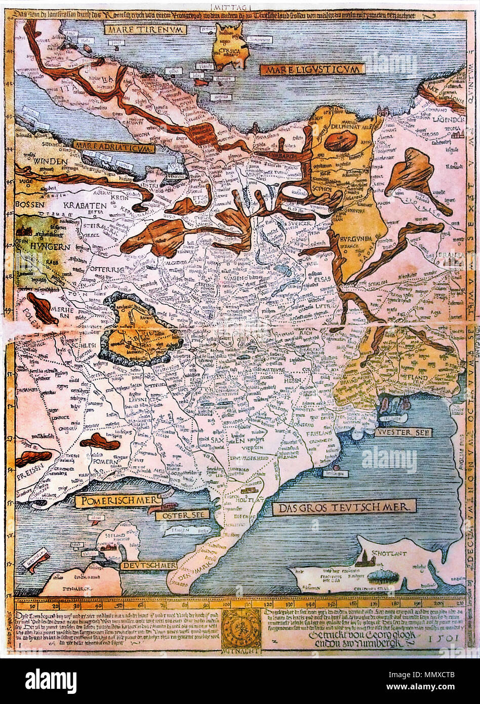 . This is Erhard Etzlaub's second printed European roadmap from 1501 ...